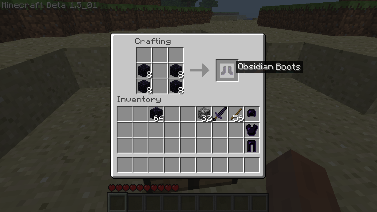 Herobrine Fan Club: My Obsidian Set Of Weapons And Armour!