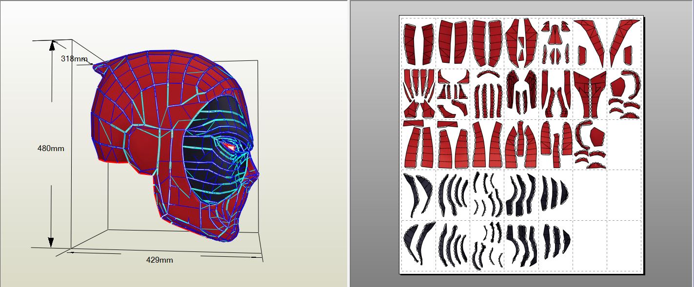 Deadpool Mask paper model