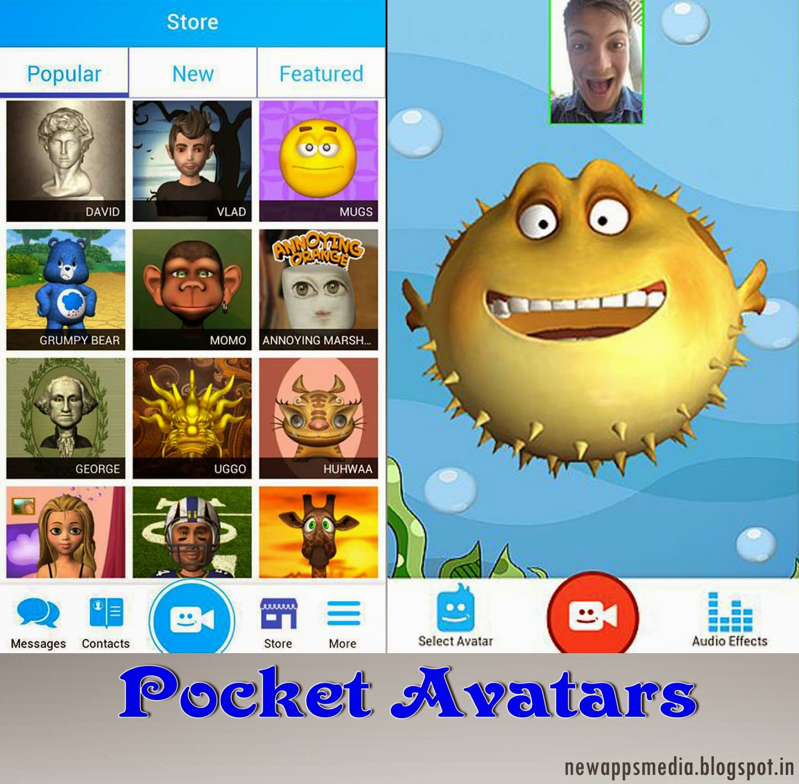 Latest Apps Review : Pocket Avatars 3D animated messaging app