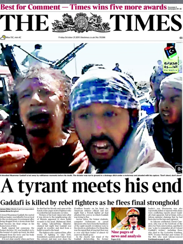 Sands Media Services: The Gaddafi front pages: Brutal but justified