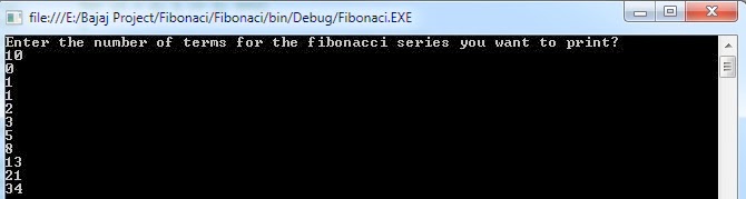 Basic Coding Programs: C# program to find the Fibonacci Series