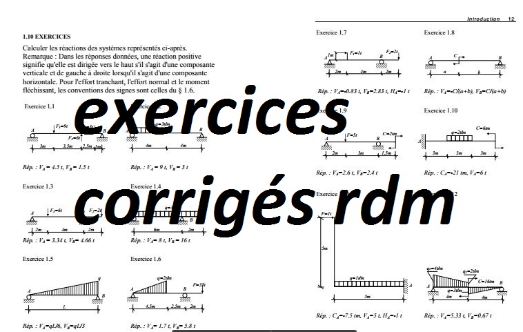 série d'exercices corrigés rdm pdf | Cours génie civil - Outils, livres, exercices et vidéos
