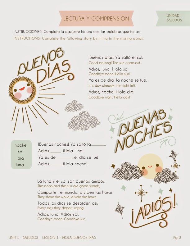 The Art of Gina Mayes: Freebie Of The Week: Spanish Lesson On Greetings!