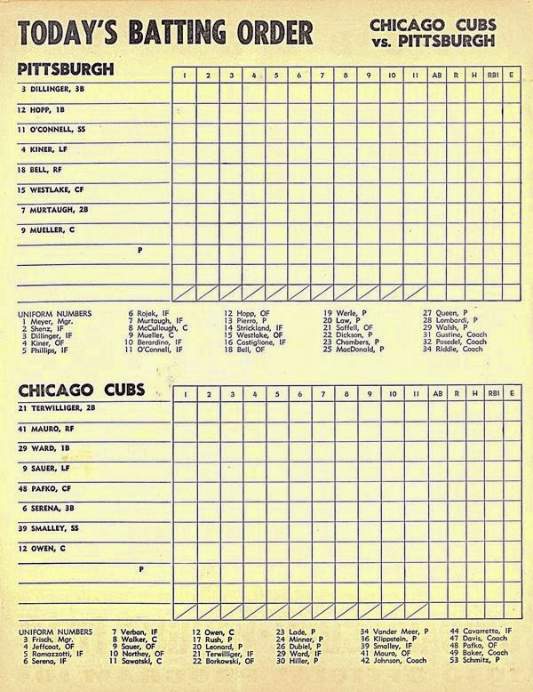Wrigley Wax: Cubs 1950 Scorecard