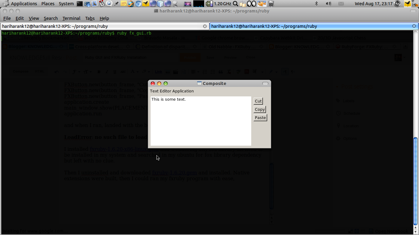 KNOWLEDGEfull Resources: Ruby GUI and FXRuby Installation