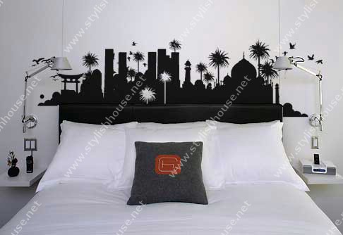 Stylishly wall stickers drawings for bedroom