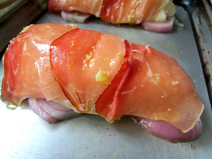 What's for Dinner? Fish Wrapped in Prosciutto w/ Fried Basil & Roasted ...