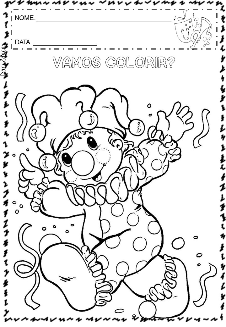 Atividades para colorir - carnaval ~ Atividades Escolares