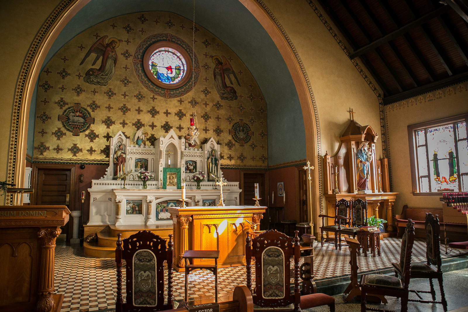 Our Lady of Loretto | Cold Spring, NY | stepping into church, one at a time