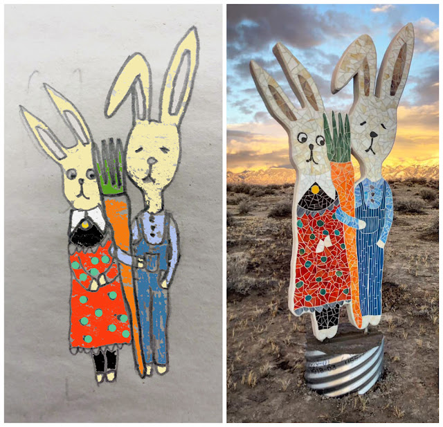 Kasia Mosaics: American Gothic Rabbit Style
