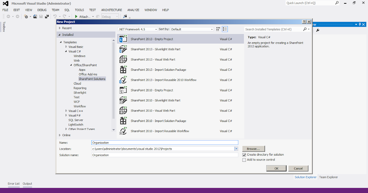 Things to share: Organization Structure in SharePoint using VisualStudio