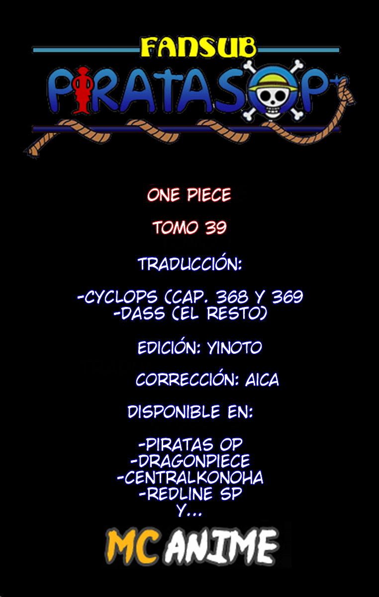 One Piece Manga Capitulo 368. Umi resha Batlle Game ~ ParaisoGrandLine