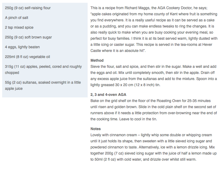 Country Warmth Malton: Kentish Apple Cake