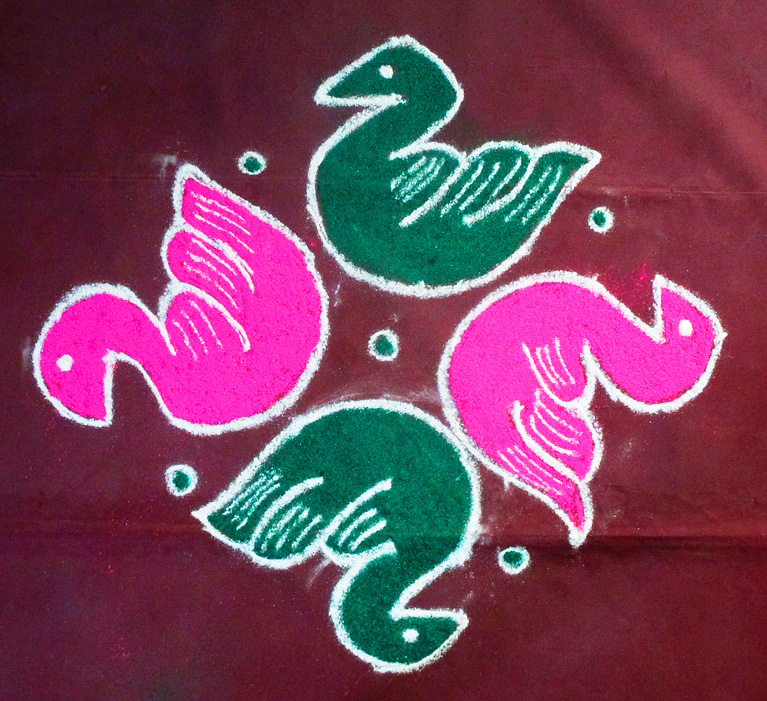 Vaathu kolam | Vathu kolam with dots