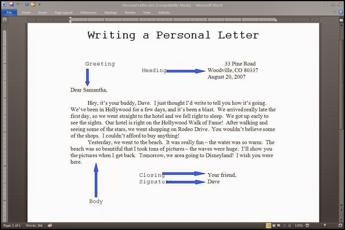 How to write a personal letter