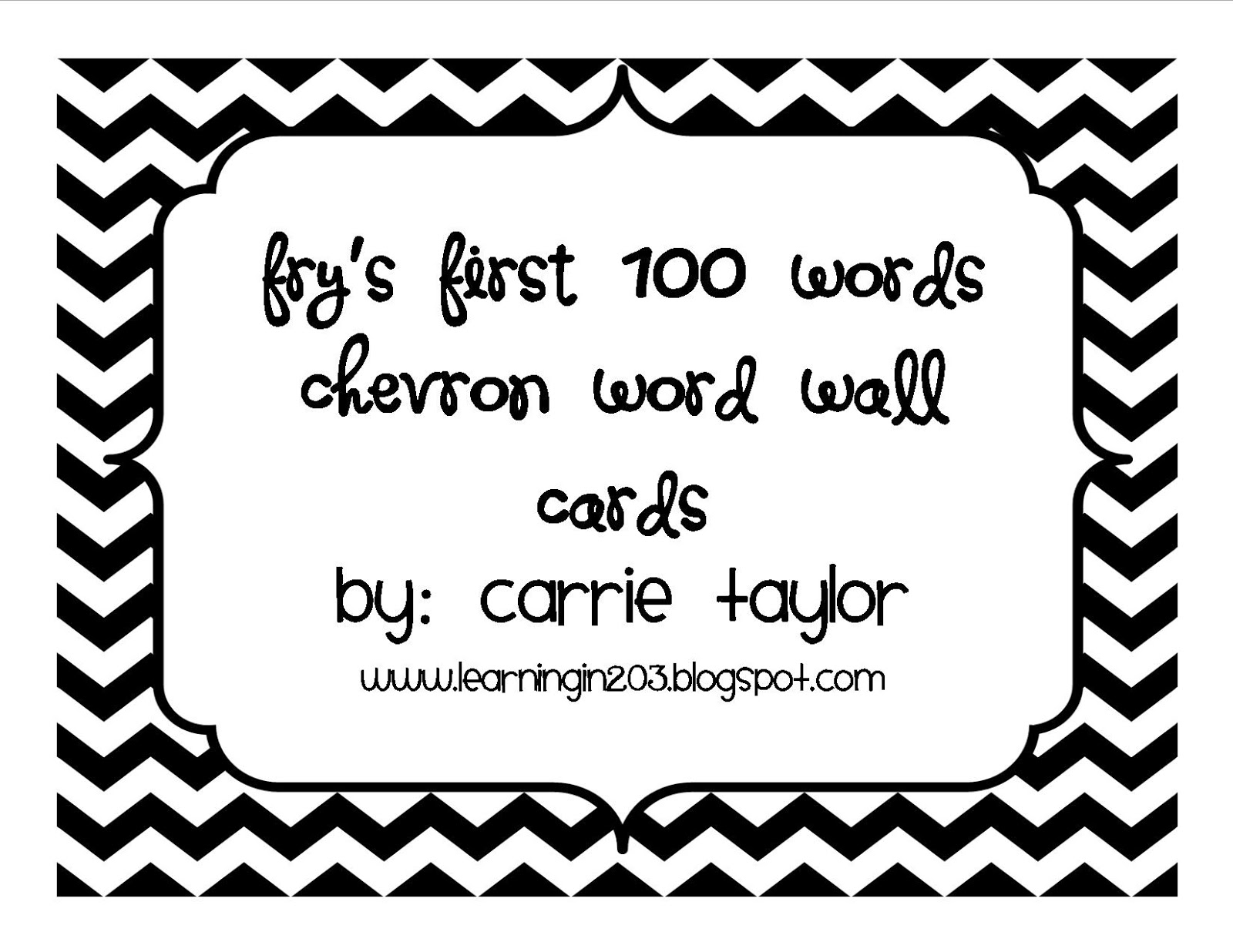 Learning in Room 203: Word Wall Cards!