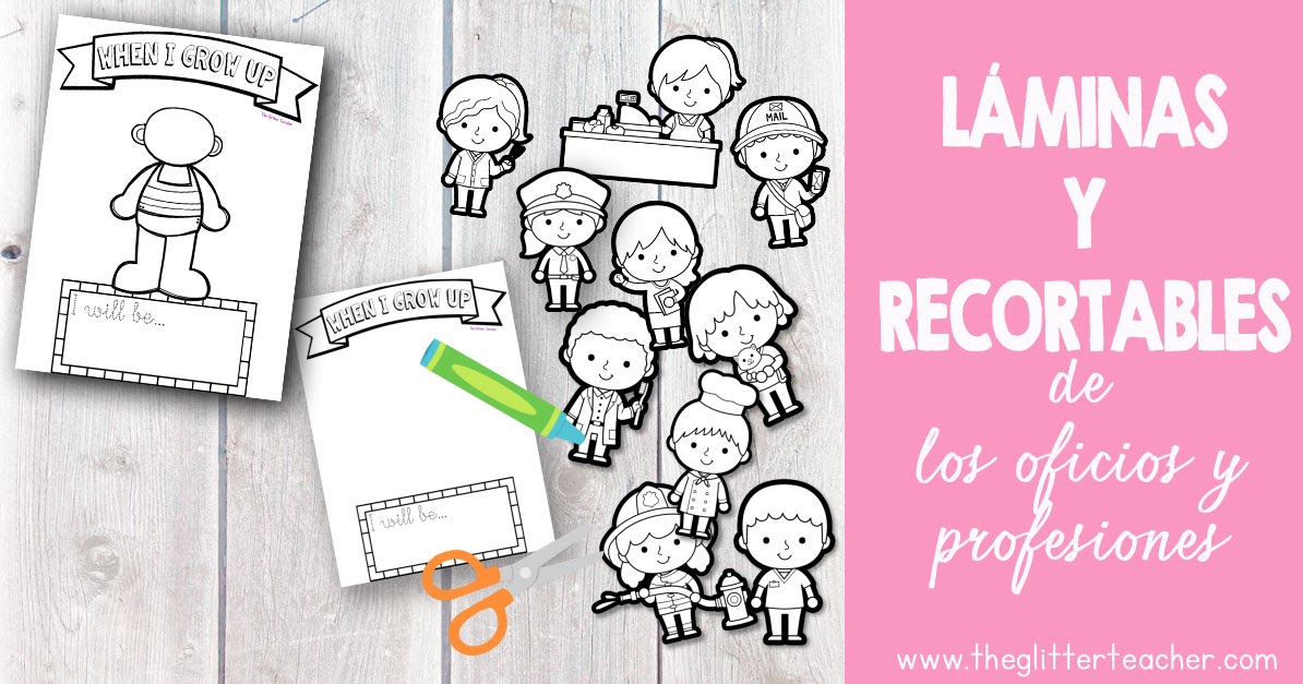 The Glitter Teacher: Láminas y recortables de los oficios