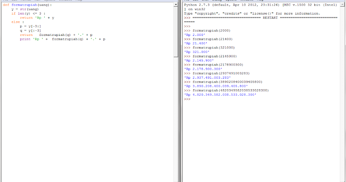 Membuat Format Rupiah di Bahasa Pemrograman Python - Pemrograman Sederhana