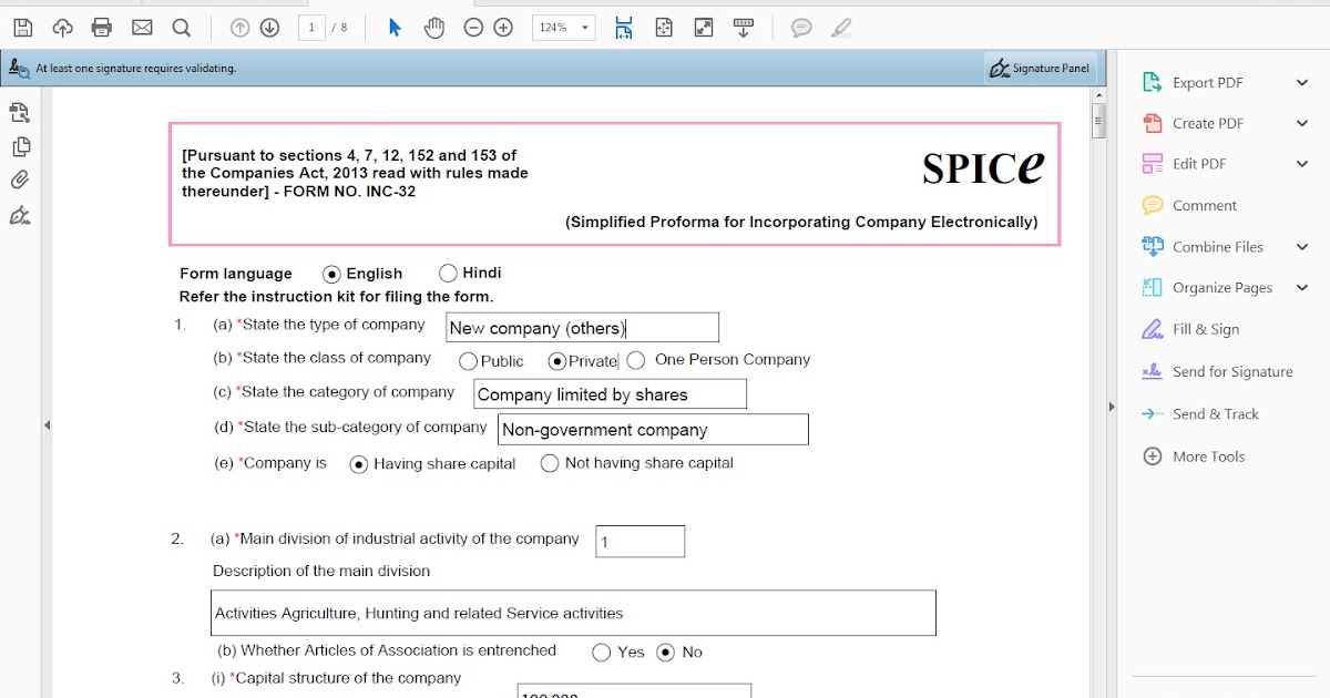 Corporate Updates: Draft Documents For Incorporation of Company Using ...