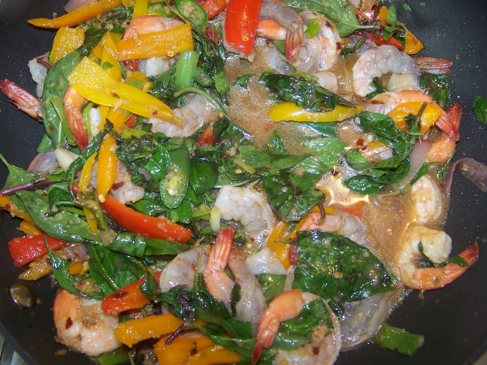 Kitchen Simmer: Thai Basil Shrimp (Salad)