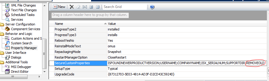 Remove previous versions using MSI Upgrade Table