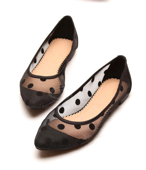 The Flats Blog: Really cute sheer mesh polka dot flats