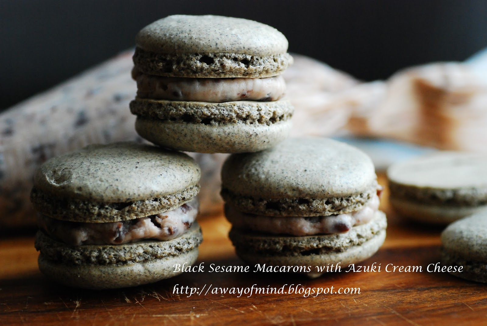 Awayofmind Bakery House: Nut Free Black Sesame Macarons with Azuki ...