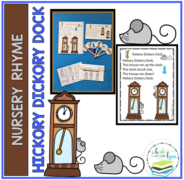 HICKORY DICKORY DOCK NURSERY RHYME ~ Book Units by Lynn