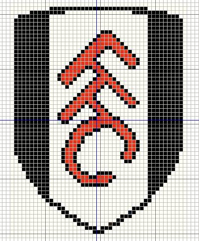 Buzy Bobbins: Fullham FC cross stitched Logo