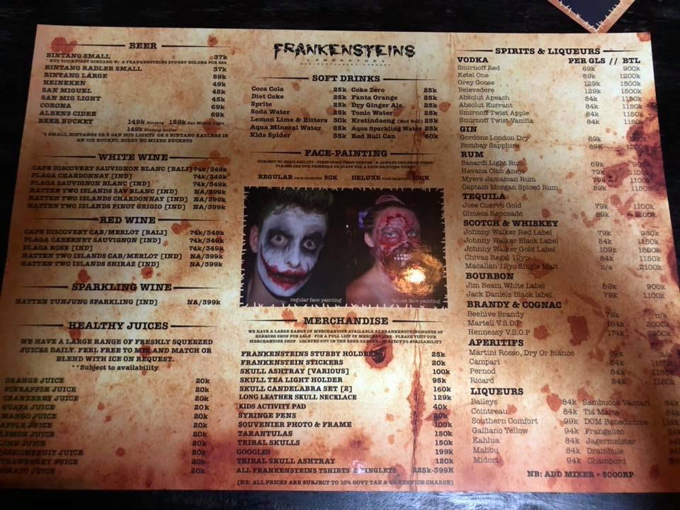 EATS • BALI • Frankenstein’s Laboratory SEMINYAK | The Wanderlust ...