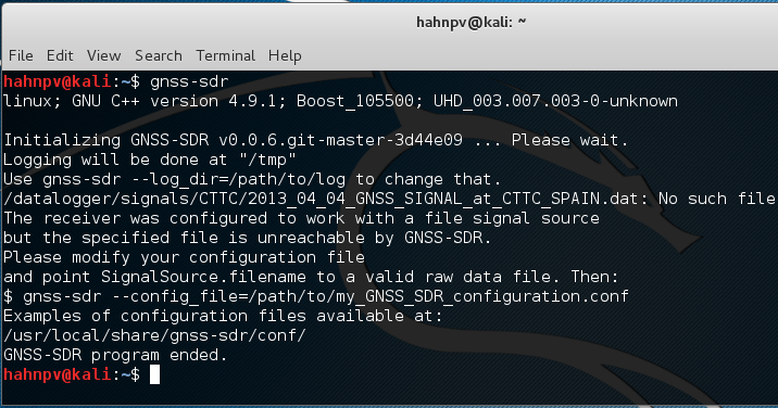 Software Defined GPS: Setting up gnss-sdr in Kali Linux