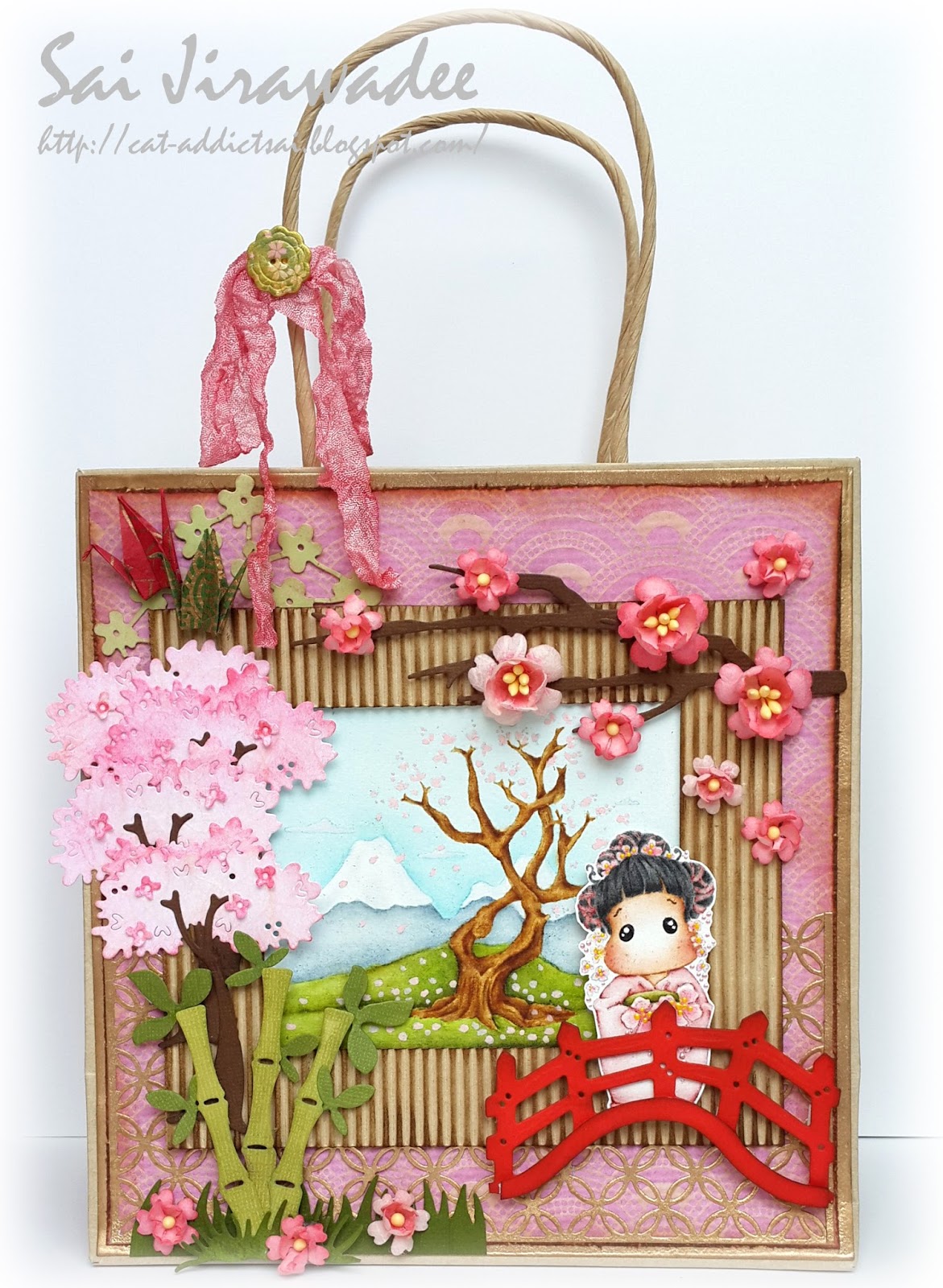 Cat-Addict Sai: Sakura Garden Paper Bag