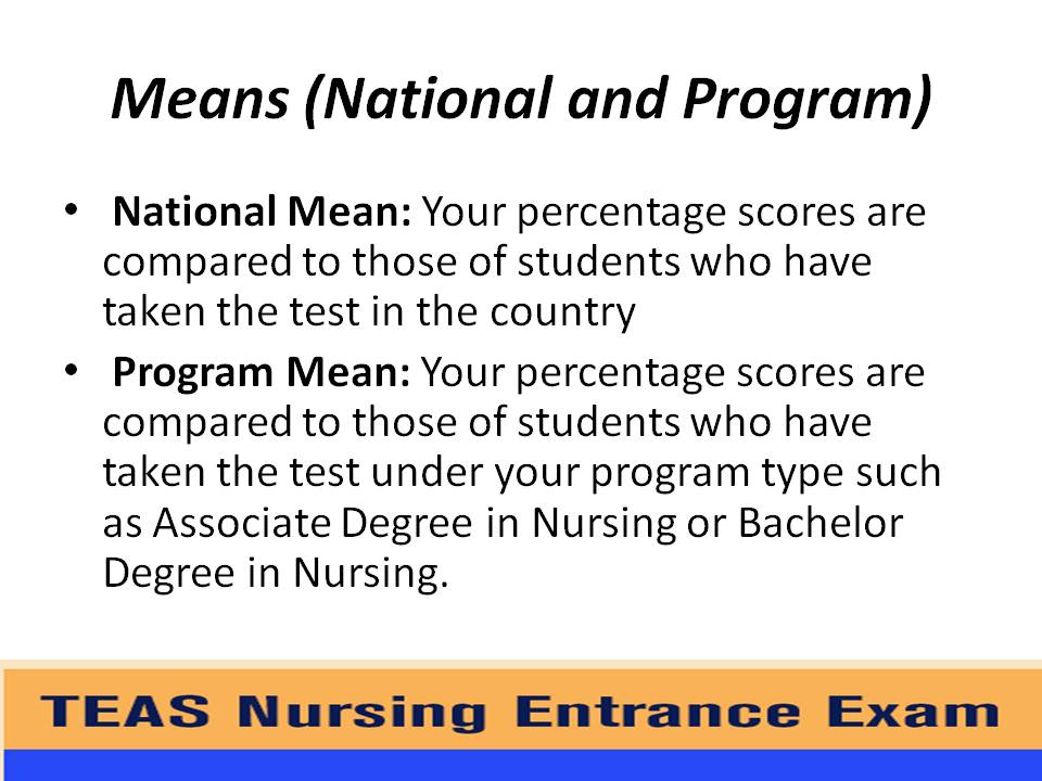 PRE-NURSING ENTRANCE EXAM (TEAS EXAM): SCORING OF THE TEAS EXAM