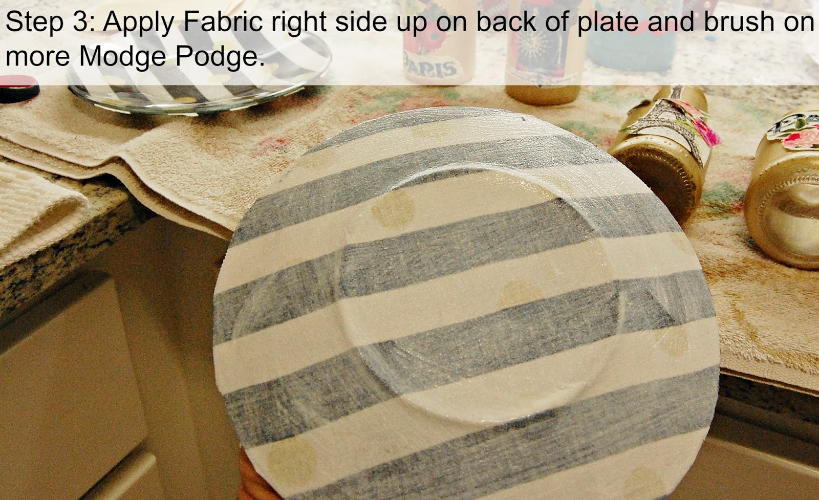 DIY French Black and White Stripe Plates - At Home with Jemma