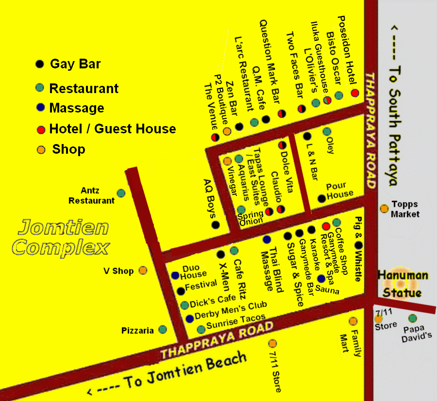 GAY JOMTIEN BEACH: Jomtien Complex Map