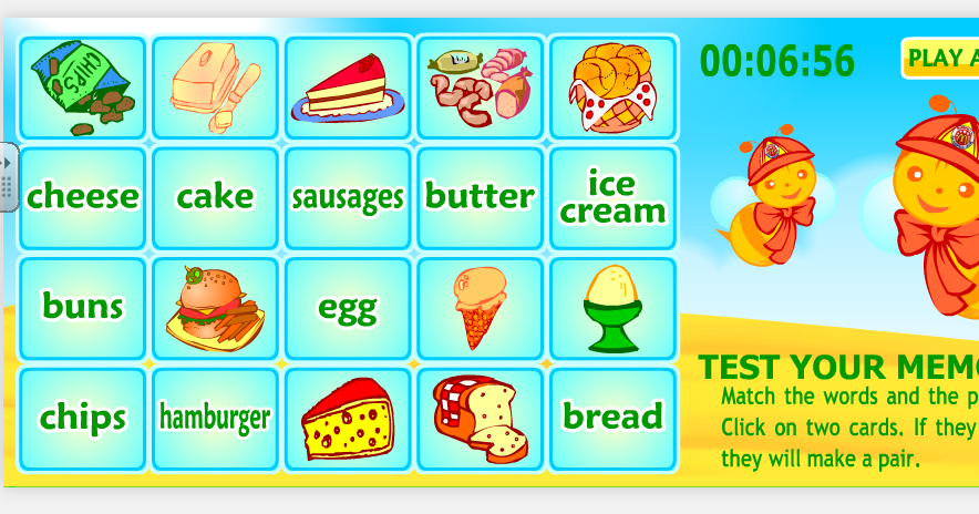 OUR WAY TO LEARN ENGLISH: FOOD GAMES