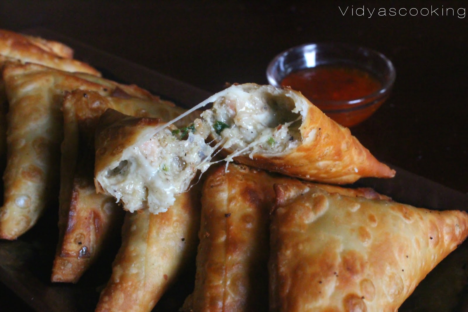 Crab and Cheese Filled Samosas