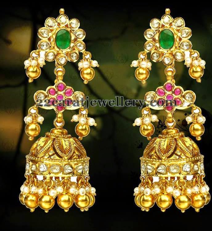Pachi jhumka Sets by Hiya Jewellers - Jewellery Designs