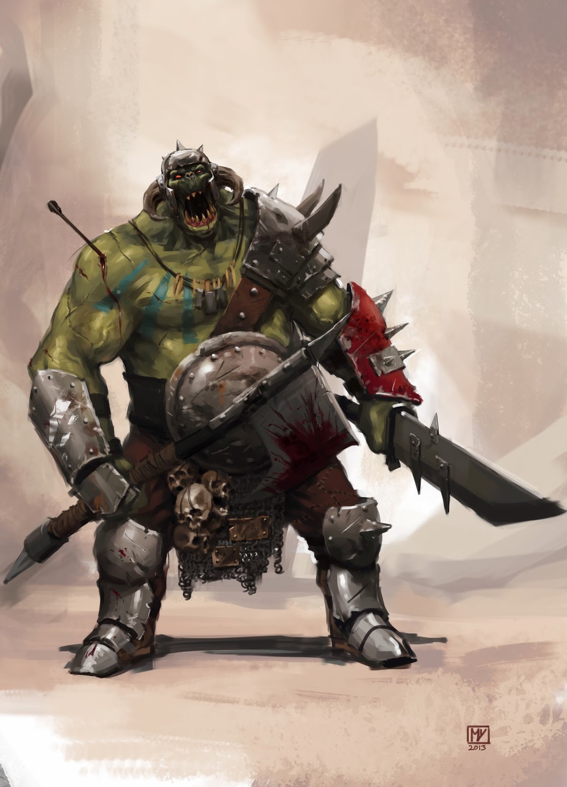 Northern Helmets: Warhammer Orc-by Miguel Iglesias