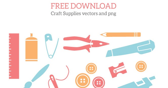 Free Download // Craft Supplies Vectors and PNG — Curly Made