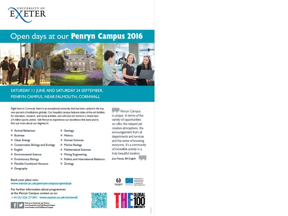 Marlwood 6th Form: Exeter University Open Days