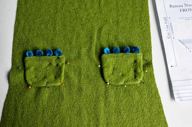 Aesthetic Nest: Sewing: Pom-Pom Trimmed Boiled Wool Bateau (Tutorial)