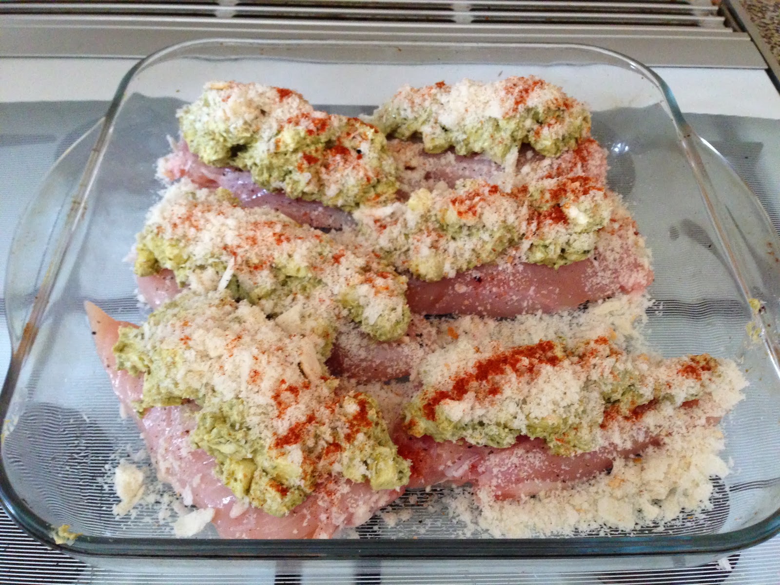 Food for ordinary people: Chicken with pesto, Taleggio and roasted tomatoes