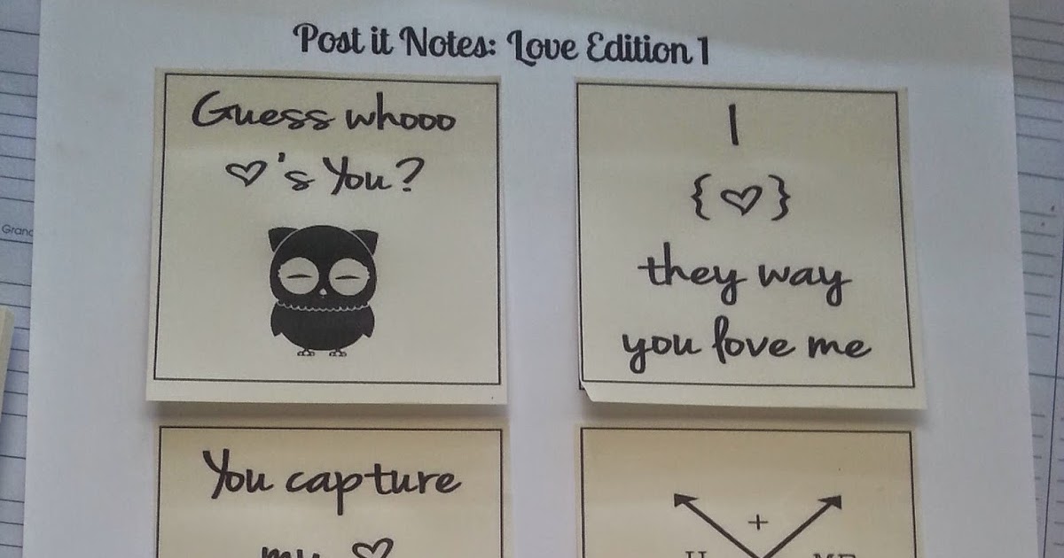 Jones Creek Creations: ::Printable Post-it Notes:: Love Edition 2