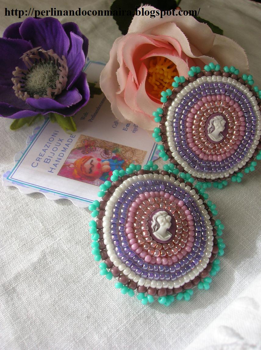 Perlinando ...: ORECCHINI EMBROIDERY