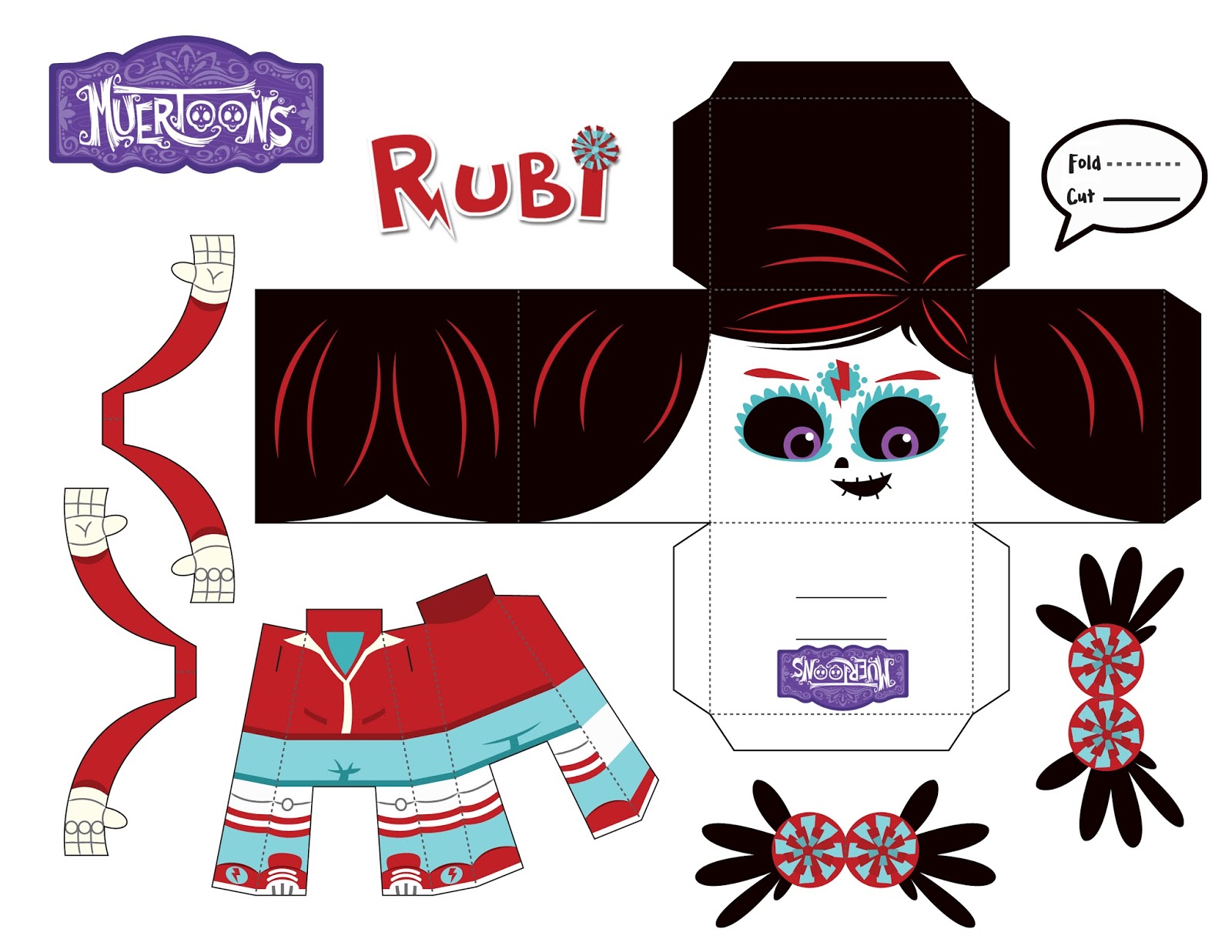 Muertoons: Rubi 3D Paper Doll
