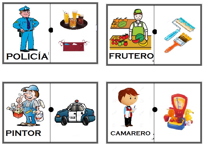 Patricienta y sus mikos: DOMINÓ DE LAS PROFESIONES EN COLOR