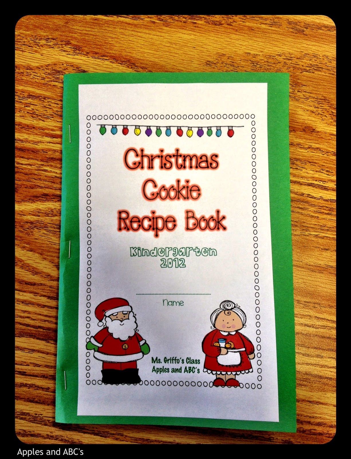 Class Cookie Recipe Book - Apples & ABC's