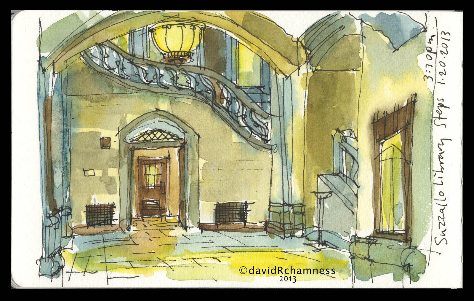 Urban Sketchers Seattle: Suzzallo progression (Serial Vision Too)