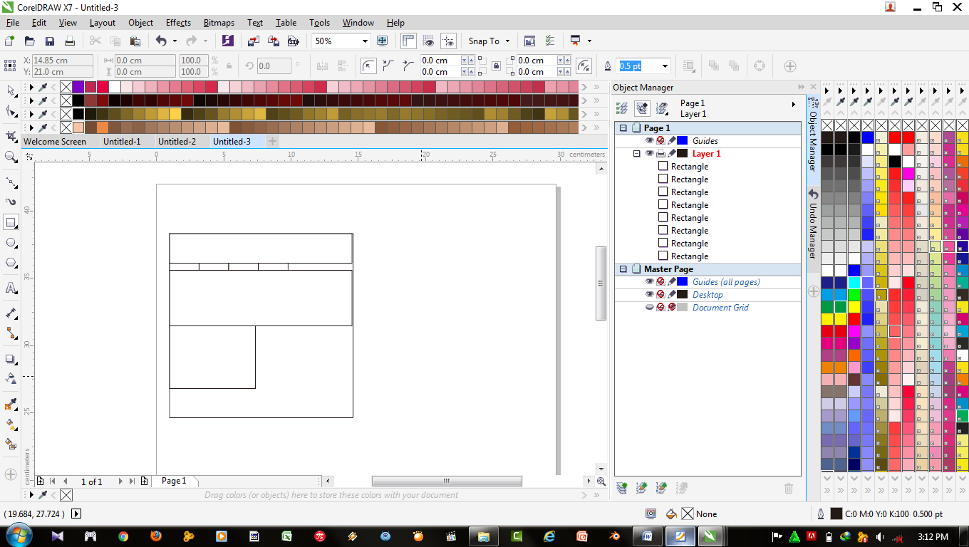 Membuat tampilan desain web di corel draw X7 ~ Pengenalan Software Komputer
